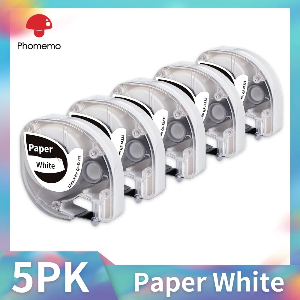 5шт Ленты для этикеток Phomemo Paper White