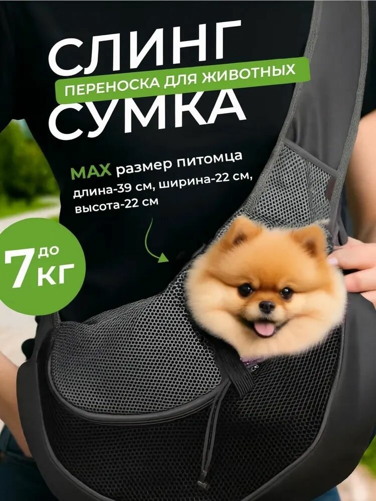 Переноска для кошек, Переносной, Посыльный с одним плечом, Дышащая сетка, Размер L (максимальная нагрузка - 7 кг)