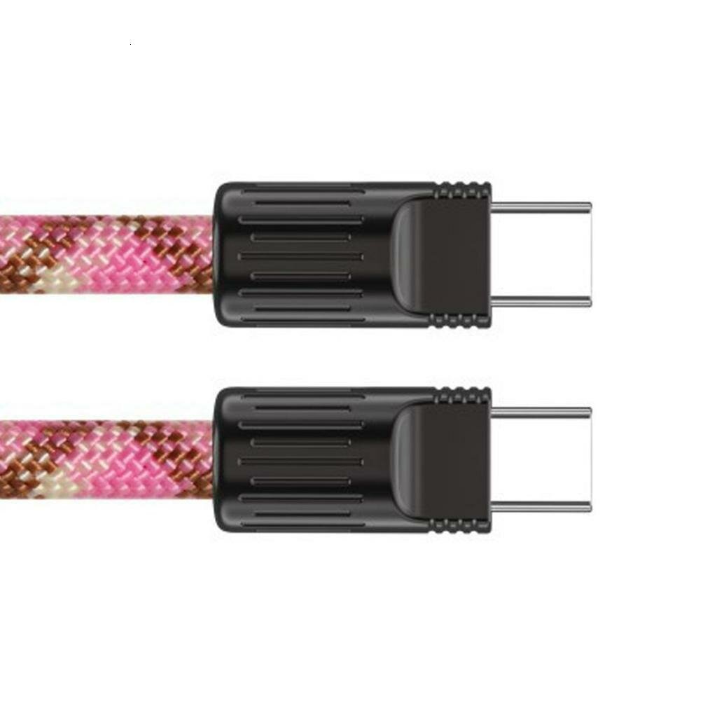 USB-C кабель 60 Вт, 0,3 м, Ретро-розовый