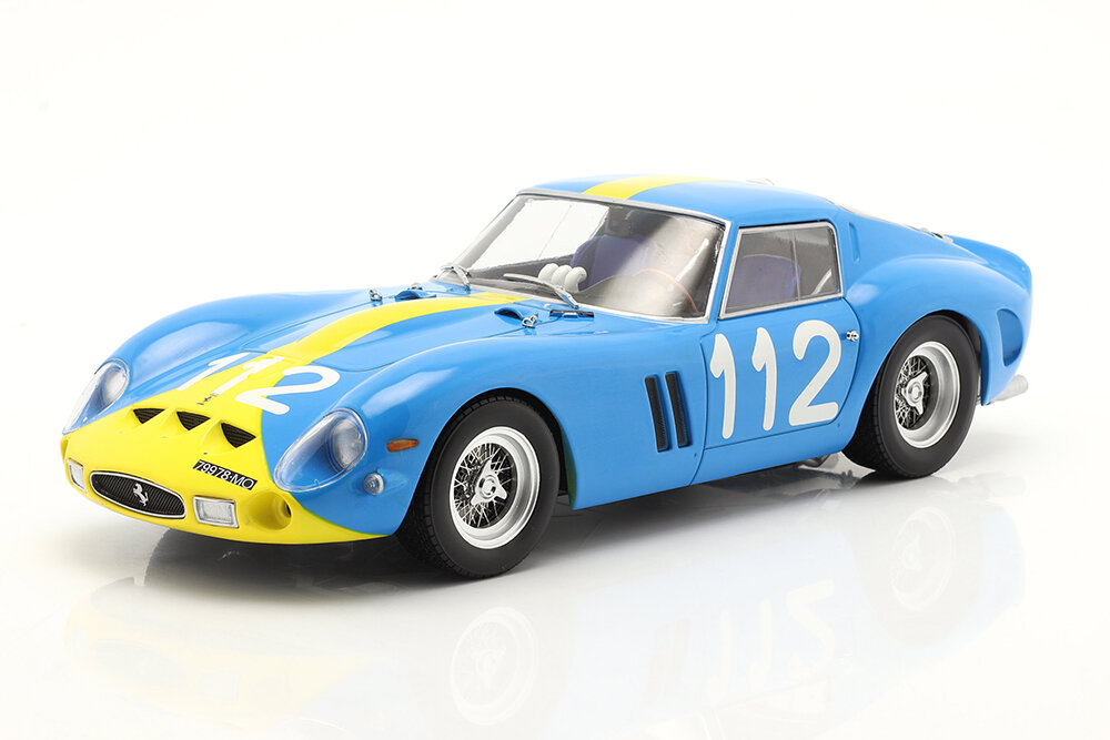 Модель коллекционная KK-SCALE Ferrari 250 gto #112 targa florio 1964 синий с желтым