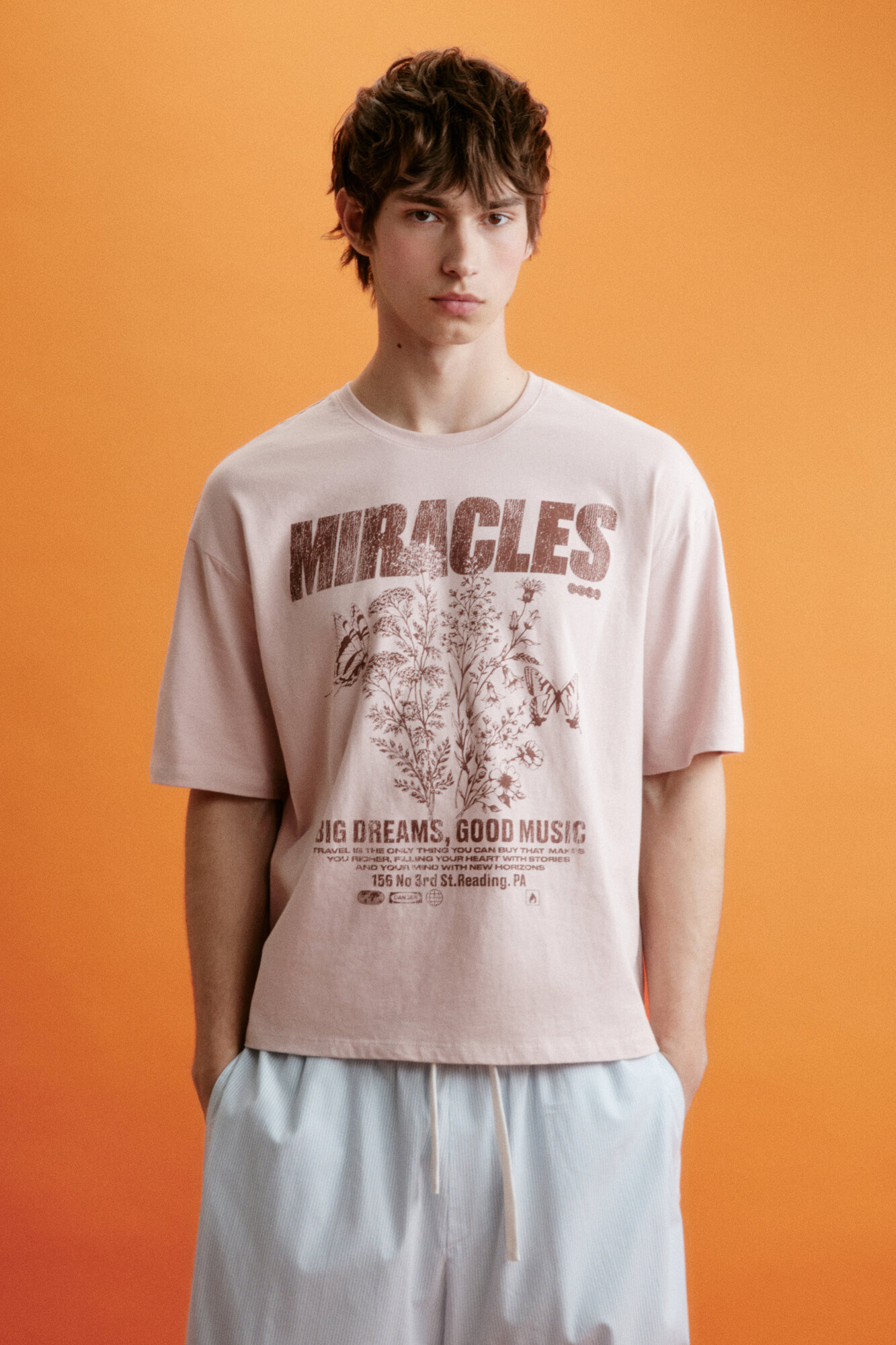 Футболка Befree, размер M, розовый принт — фото 1