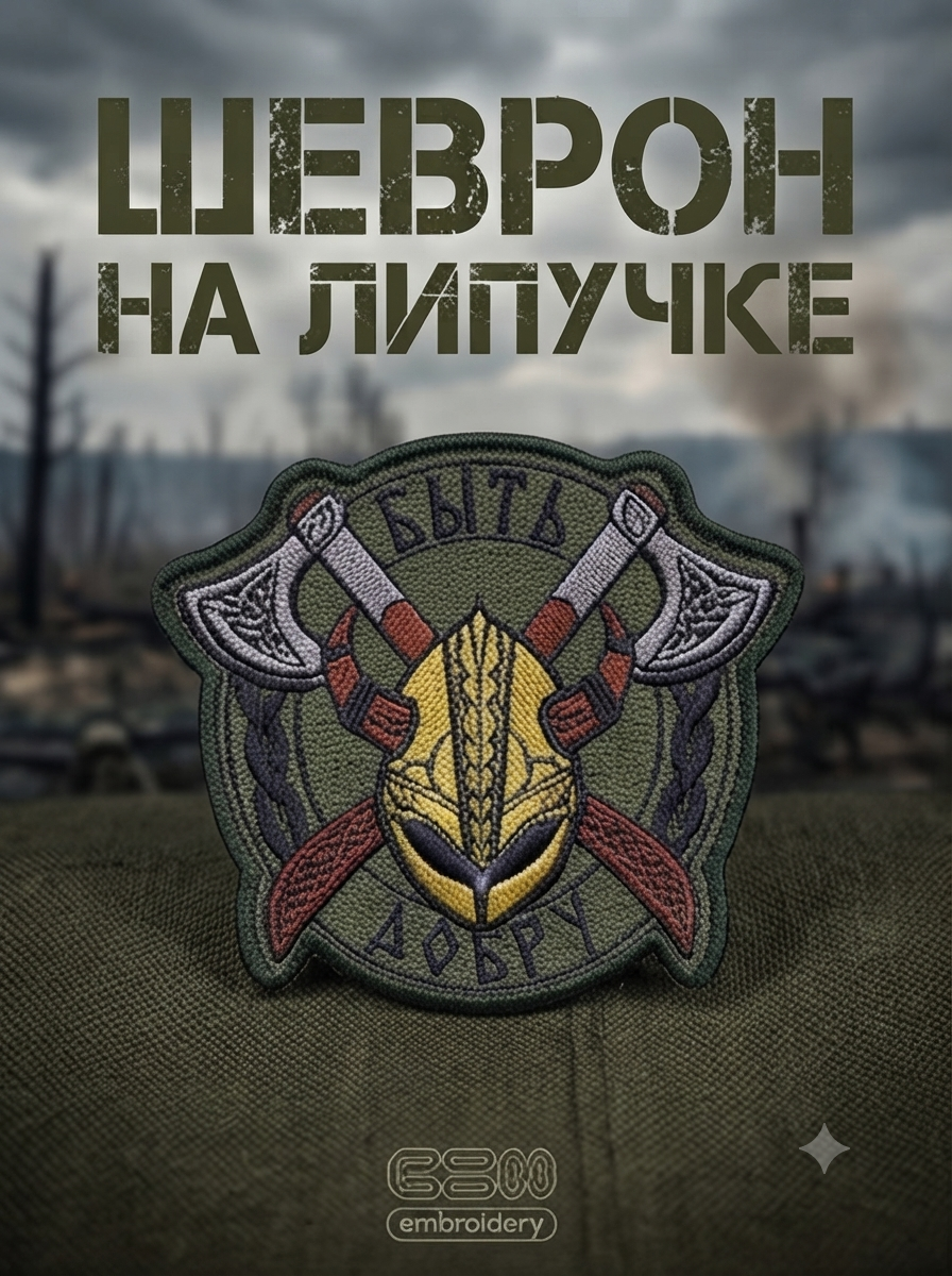 Шеврон на липучке нашивка на одежду Быть Добру Руны , викинг