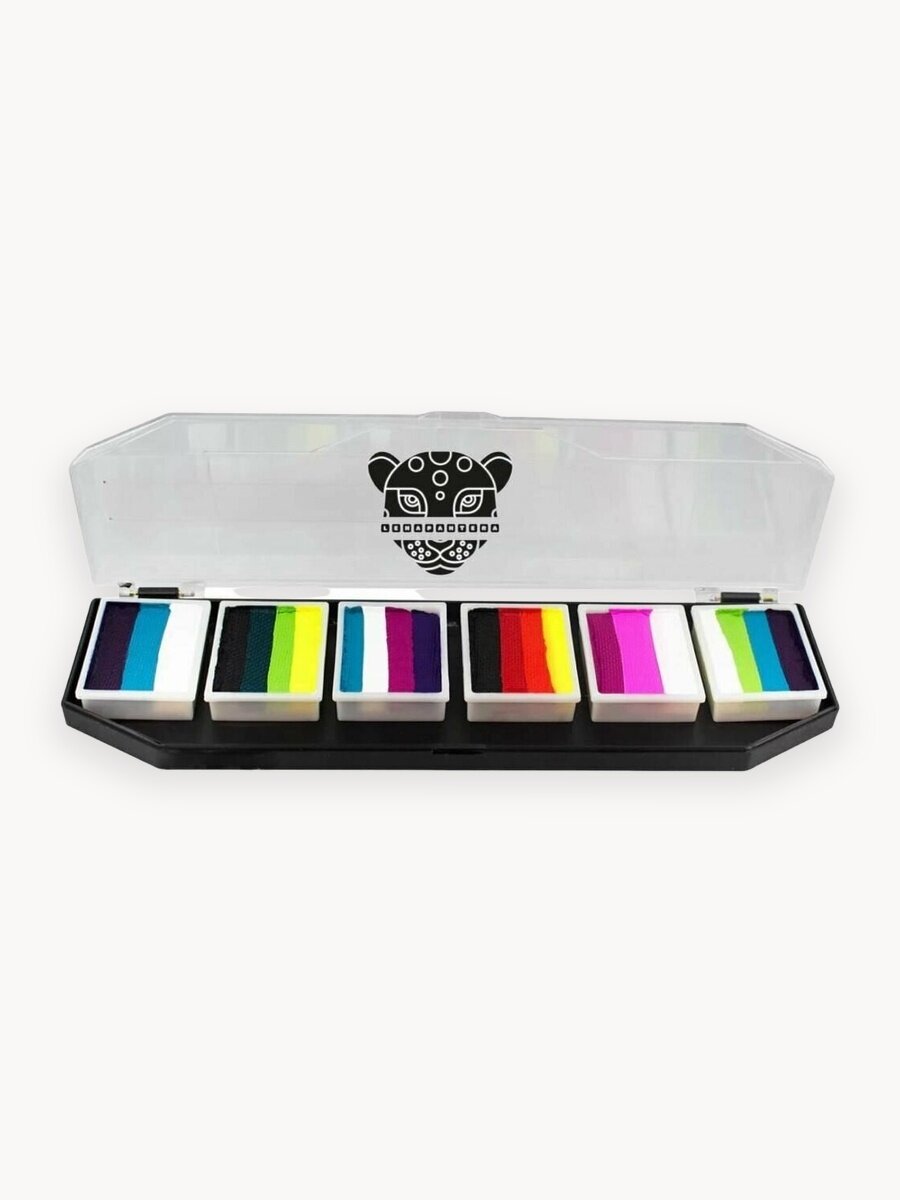 Аквагрим профессиональный набор /для детей/ LENA PANTERA палетка артикейков джунгли 6*10