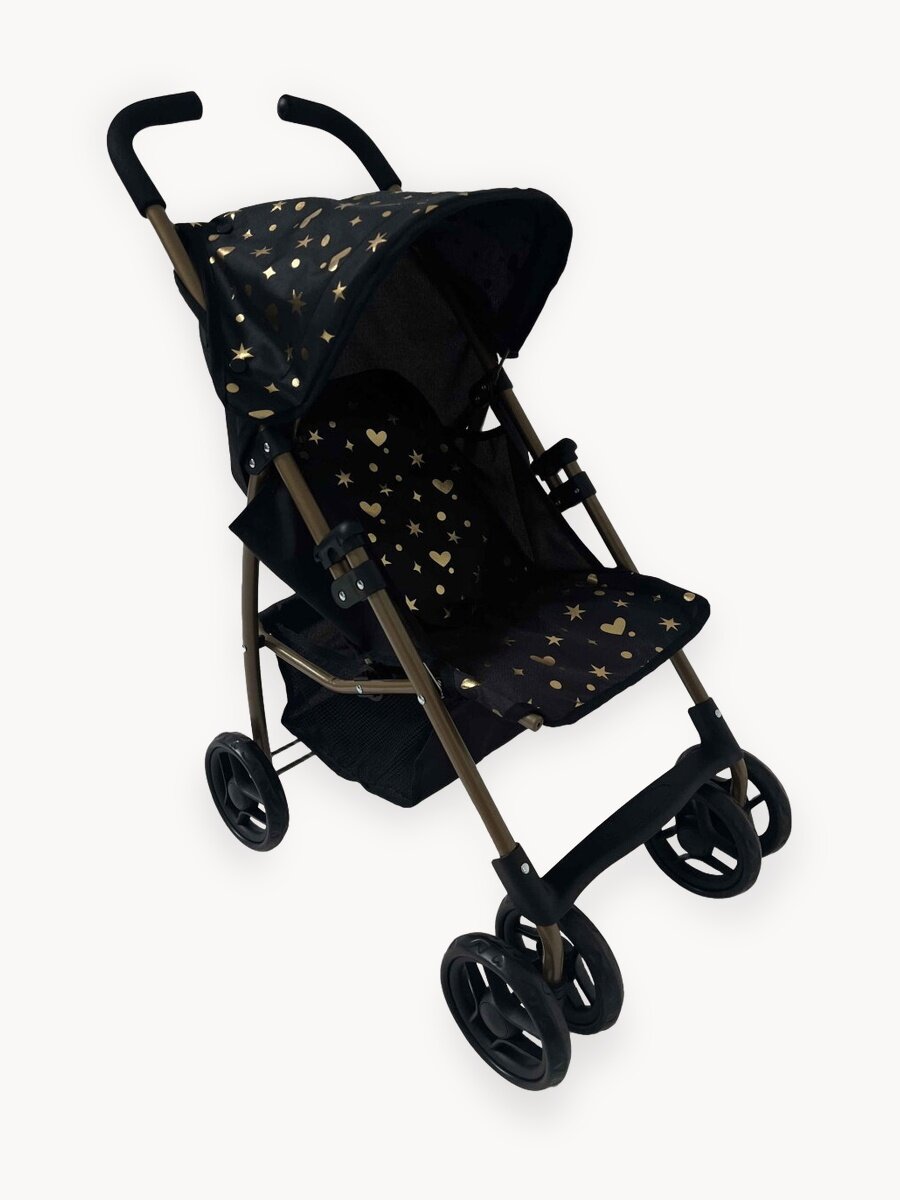 Коляска детская для кукол (54х34,5х65,5см) складывается, с козырьком, в коробке (Арт. 9351A-GN)