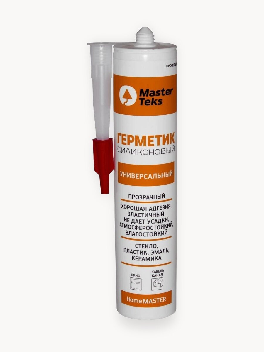Герметик силиконовый MasterTeks HomeMaster, универсальный, 260мл, прозрачный