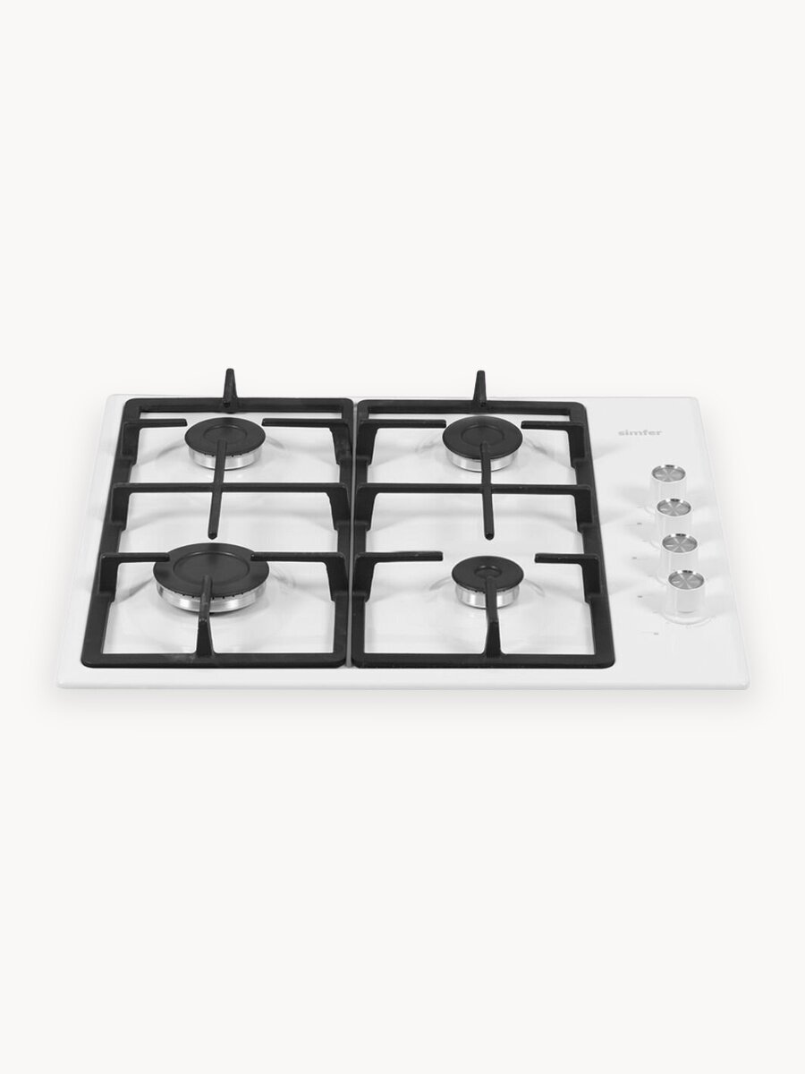 Варочная панель газовая Simfer 60см, 4 конфорки, электроподжиг, чугунные решетки, 5 ЛЕТ гарантия, турция
