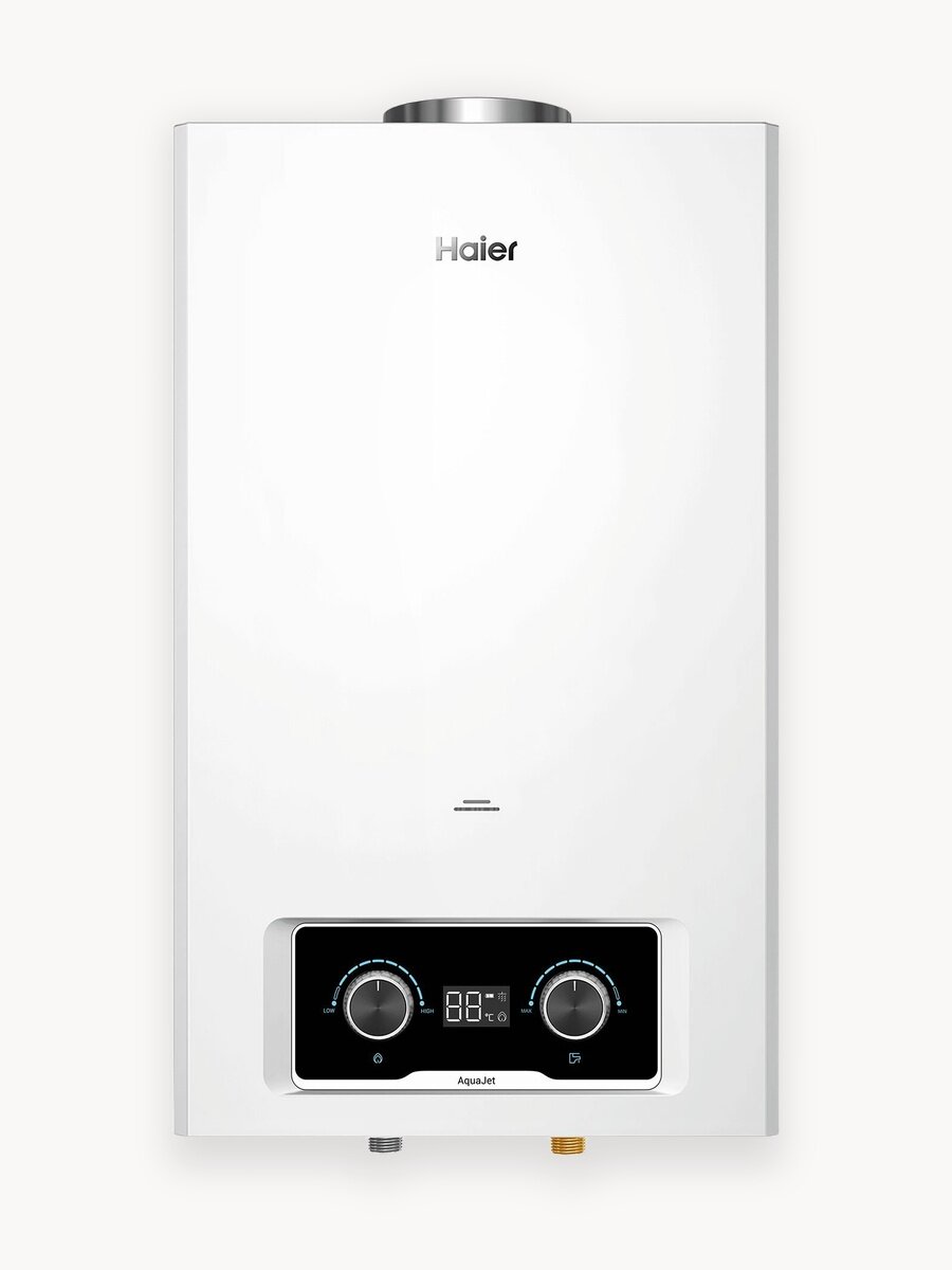 Водонагреватель проточный газовый Haier AquaJet 12 AM, 24 кВт, 12 л/мин, дымоход 110 мм, природный газ