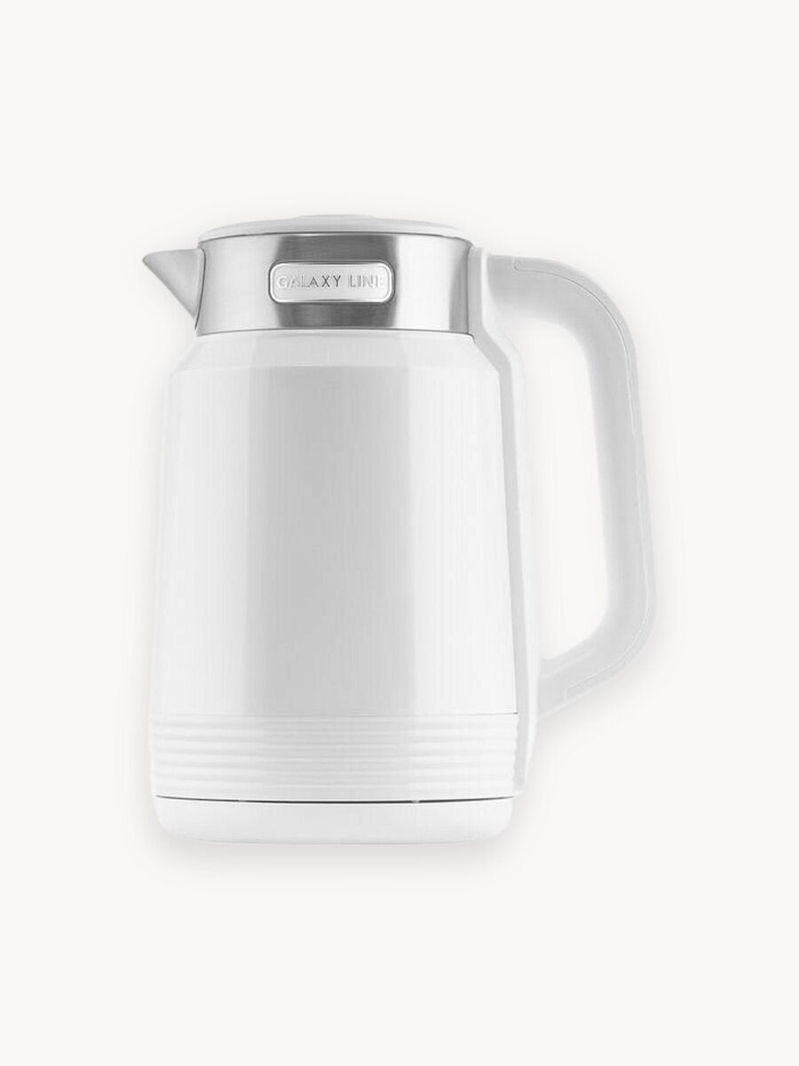 Электрический чайник GALAXY Line GL0364, 2200Вт, 1,7л, металл/пластик, белый