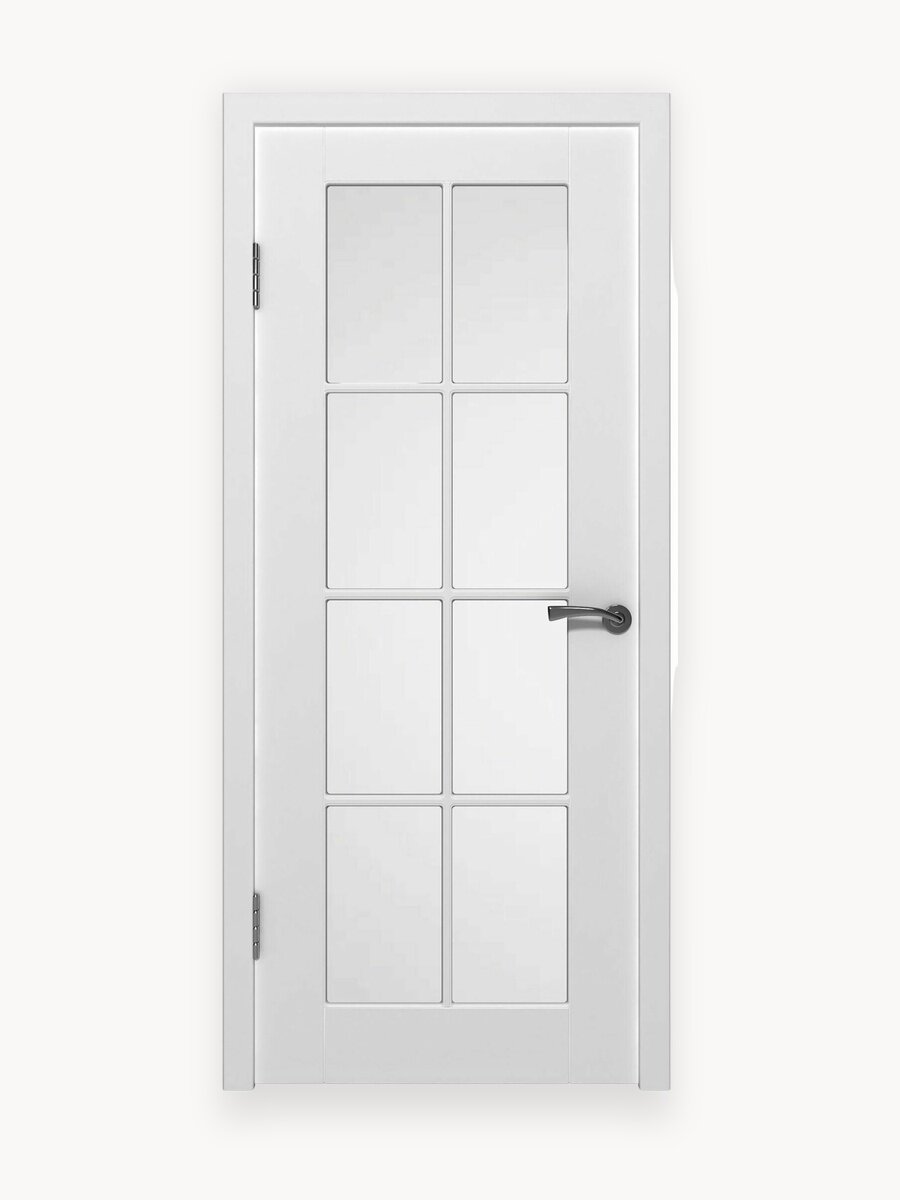 Межкомнатная дверь "Порта", остекленная, белая, с фурнитурой, 60x200 см