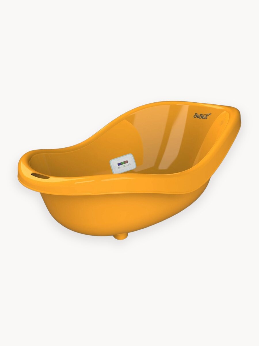 Ванночка для купания новорожденных BeBest Respect с термометром, оранжевый