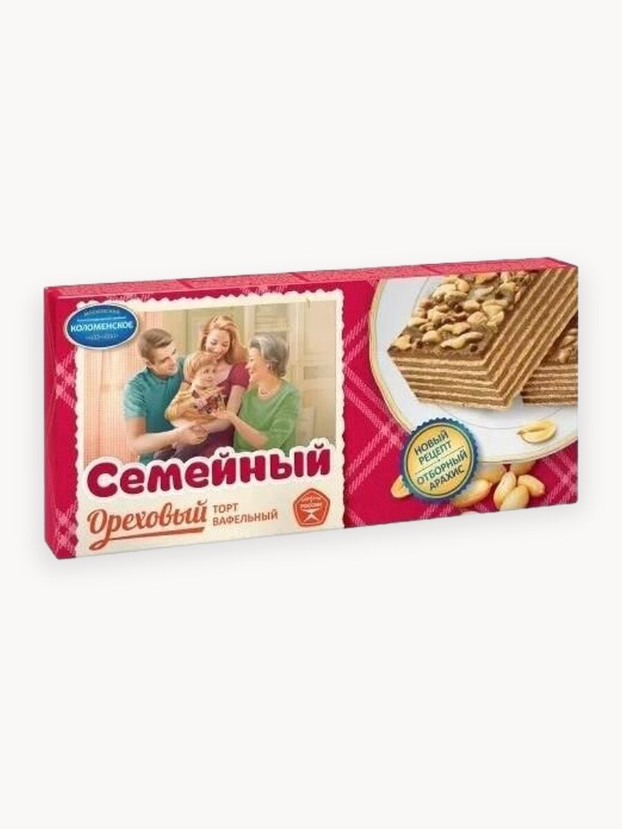 Коломенский Торт вафельный Семейный Ореховый, 230 г