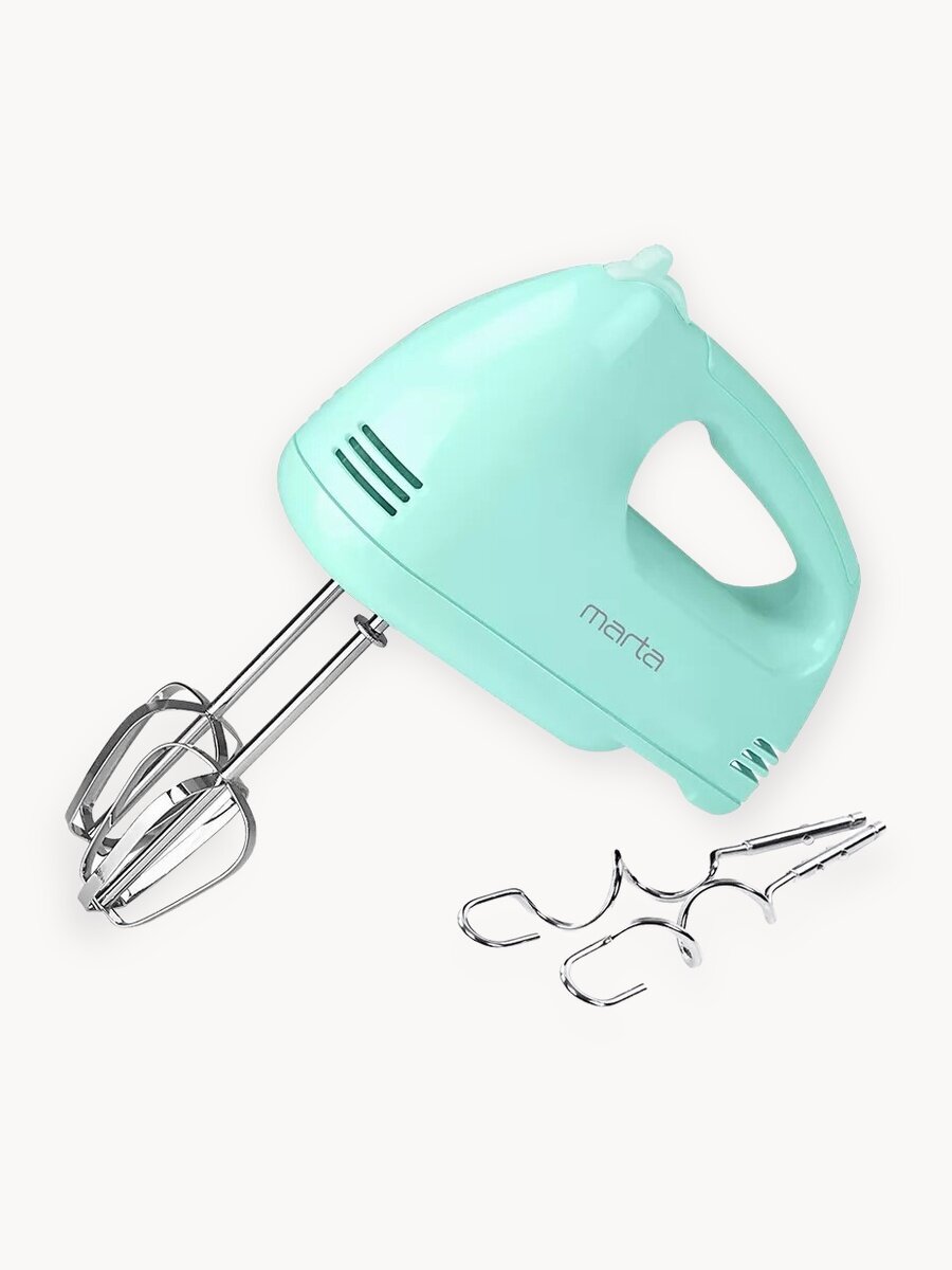 Миксер MARTA MT-MX1527A, ручной, мощность 550Вт, 7 скоростей