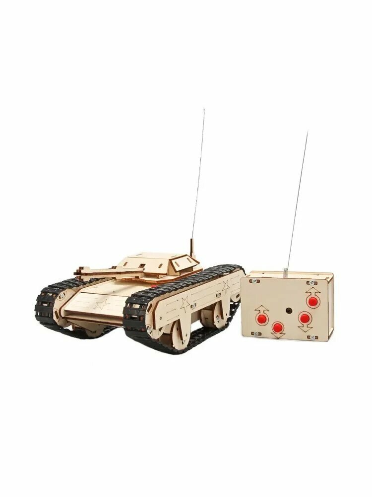Радиоуправляемый Танк Конструктор для Мальчиков 8-12 лет: Деревянный STEM Набор с Пультом