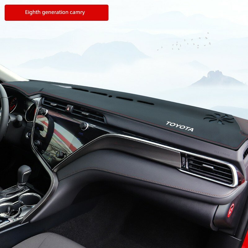 Мат для переднего стекла с 3D-краем для Toyota Camry 8-го поколения - красная линия, с HUD-дисплеем