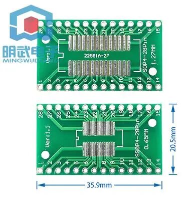 Адаптер платы SOP28 28pin 1.27mm 35.9x20.5mm
