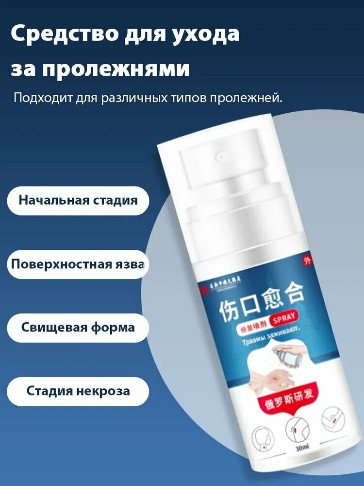 Средство от пролежней для лежачих больных, спрей для заживления ран, антибактериальный уход за кожей