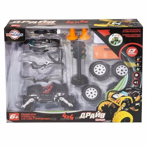 Внедорожник Wincars инерционный со светофором разборный 17 см (черный) YK-2212