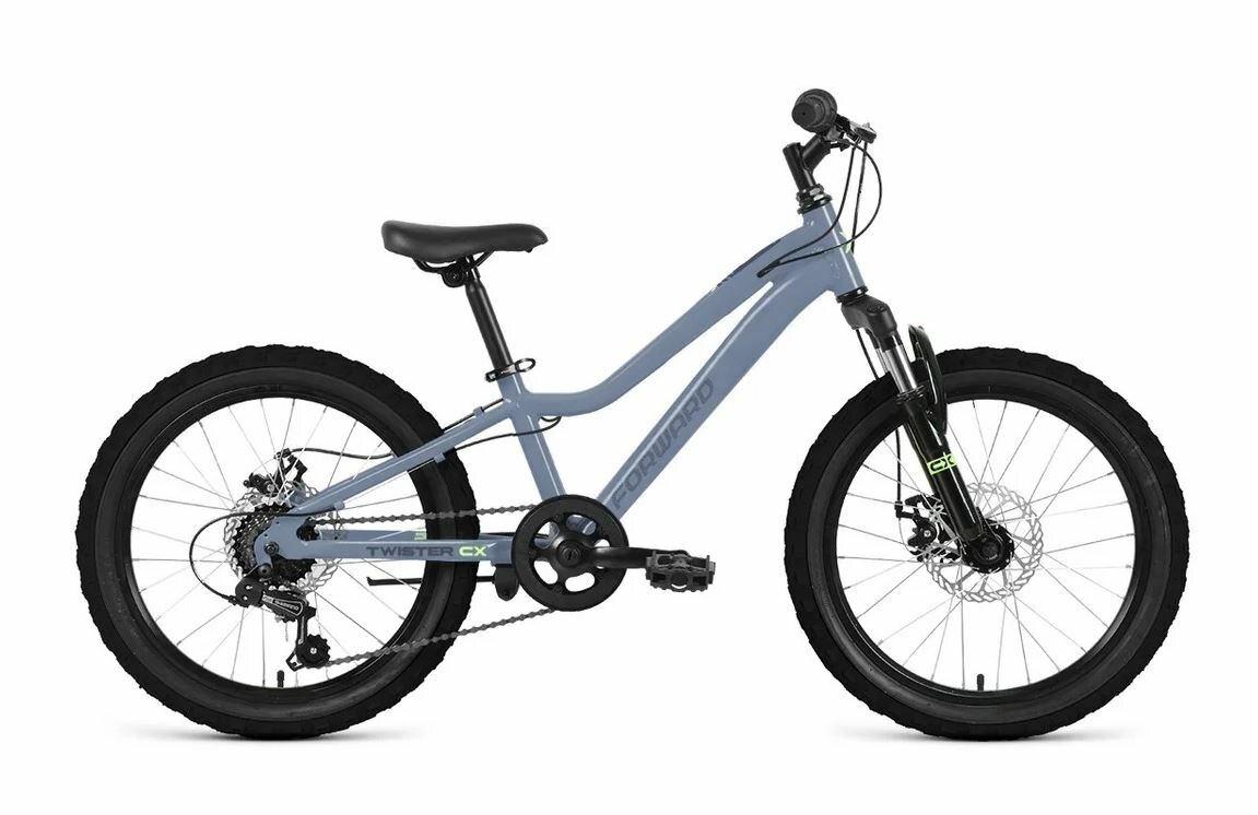 Велосипед FORWARD TWISTER CX 20, колесо 20", рост 10', сезон 2025-2026, светлый серо-голубой
