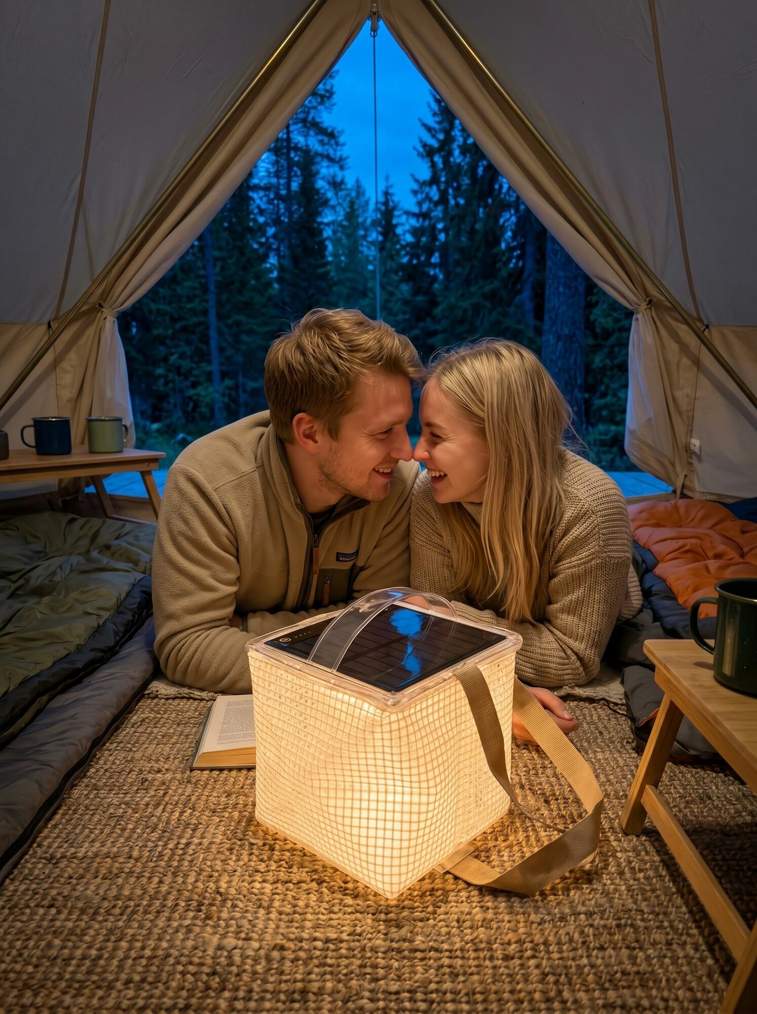 Складной солнечный кемпинговый фонарь LED, USB перезаряжаемый, водонепроницаемый, 3 режима освещения, аварийный свет, для похода, дачи и дома