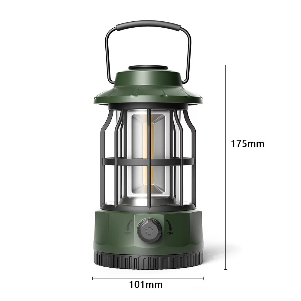 L801B Наружный кемпинг-фонарь на батарейках Зеленый 10.1x17.5см Большой светильник для походов