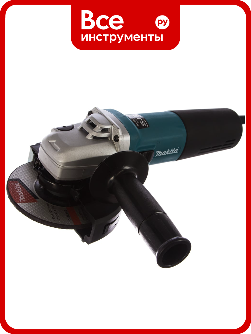 Угловая шлифовальная машина Makita 9565CVR с плавным пуском, защитой от случайного пуска и поддержанием оборотов