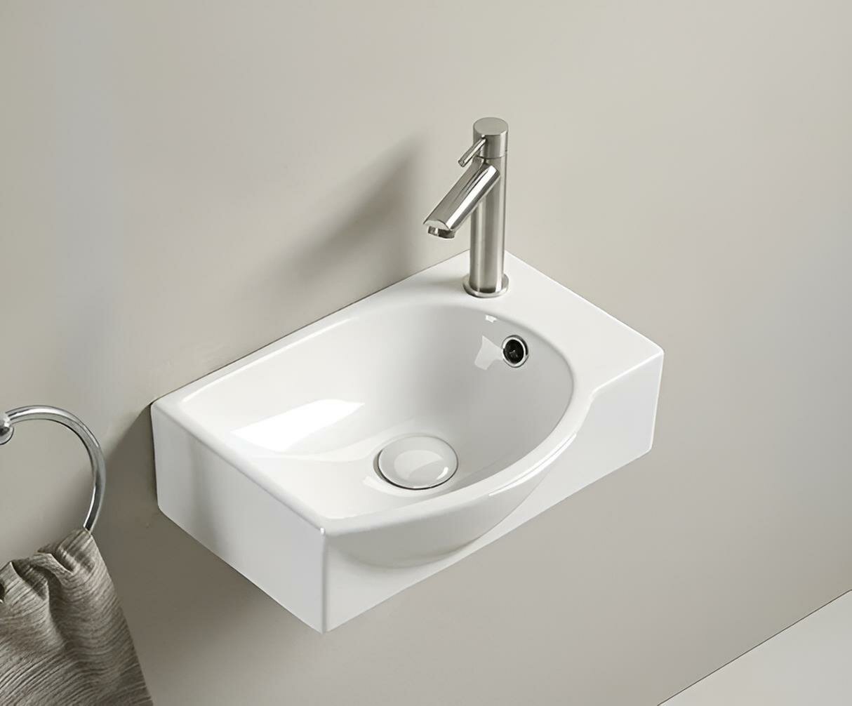 Раковина Gid-ceramic N9276L, подвесная, белая, 40,5 x 28 x 14 см