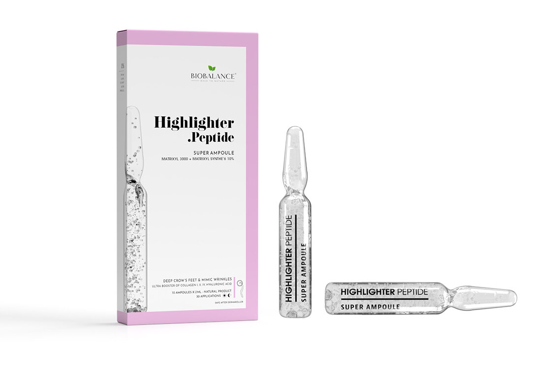 BIOBALANCE Ампула для лица для сияния с матриксилом Super Ampoule Highlighter Peptide Matrixyl 3000 + Matrixyl Synthe’6 10% 5*30g