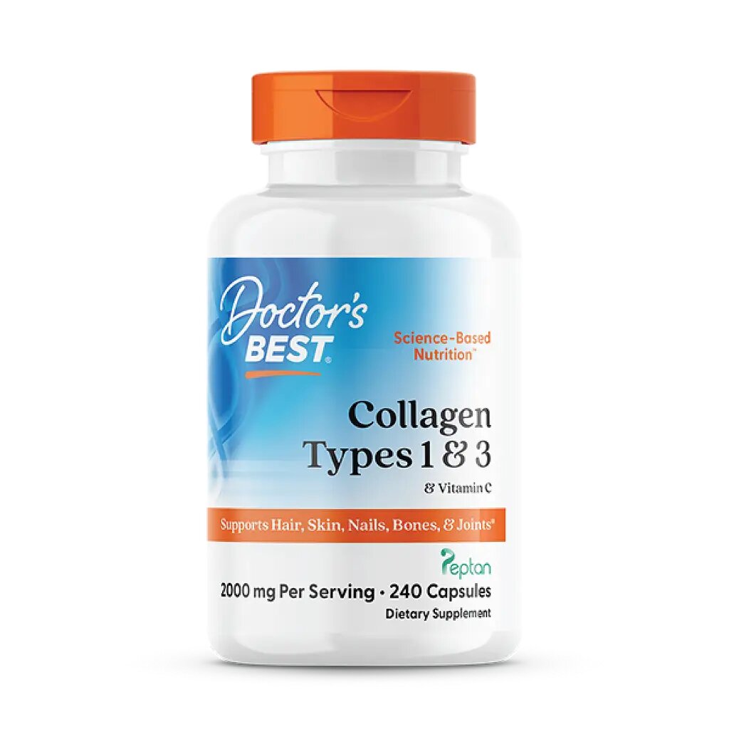 Doctor's Best Коллаген 1 и 3 типа с Витамином С / Collagen Types 1 and 3 капсулы массой 810 мг 240 шт