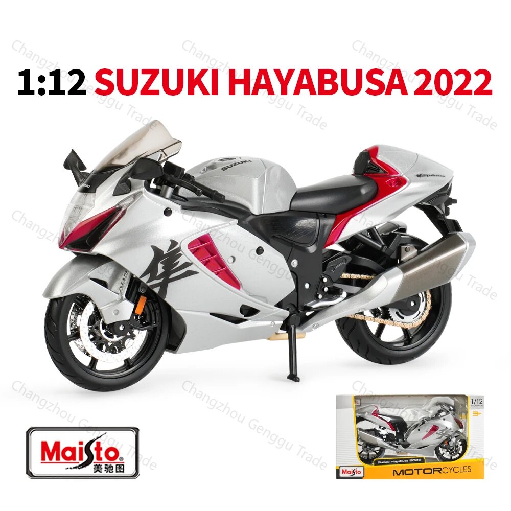 Maisto 1:12 2022 Suzuki Hayabusa Красный мотоцикл
