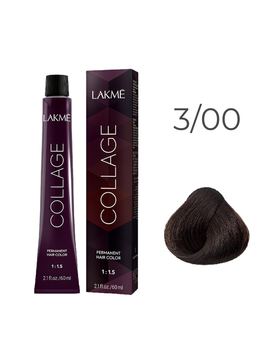 Краска для волос Lakme Collage new 3/00, темный шатен, 60 мл