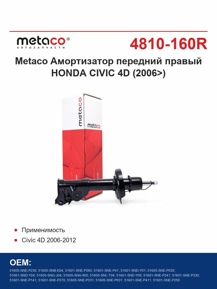 Metaco Амортизатор передний правый HONDA CIVIC 4D (2006>)