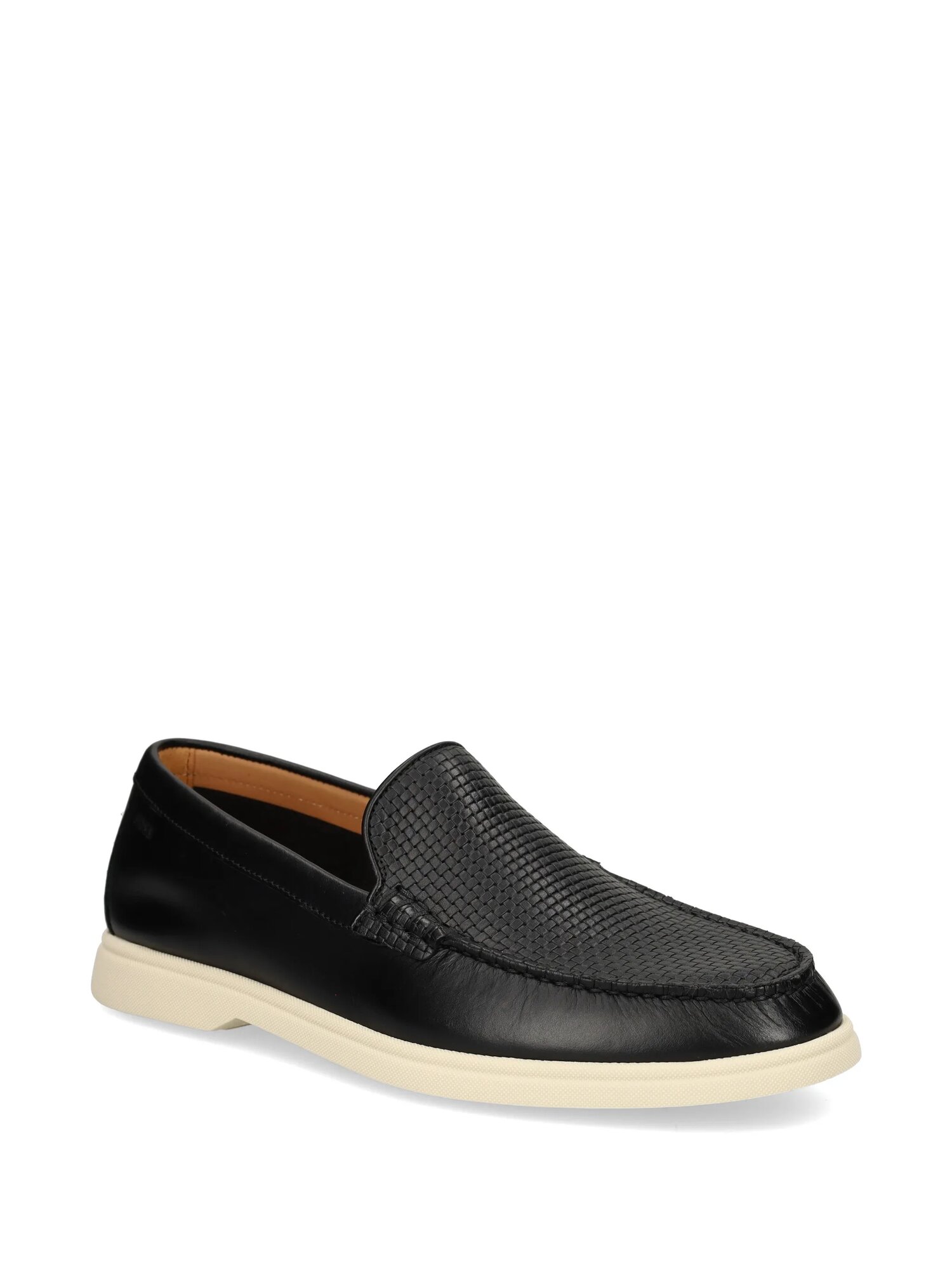 Лоферы BOSS Woven-panel loafers, размер 44, black/black — фото 1