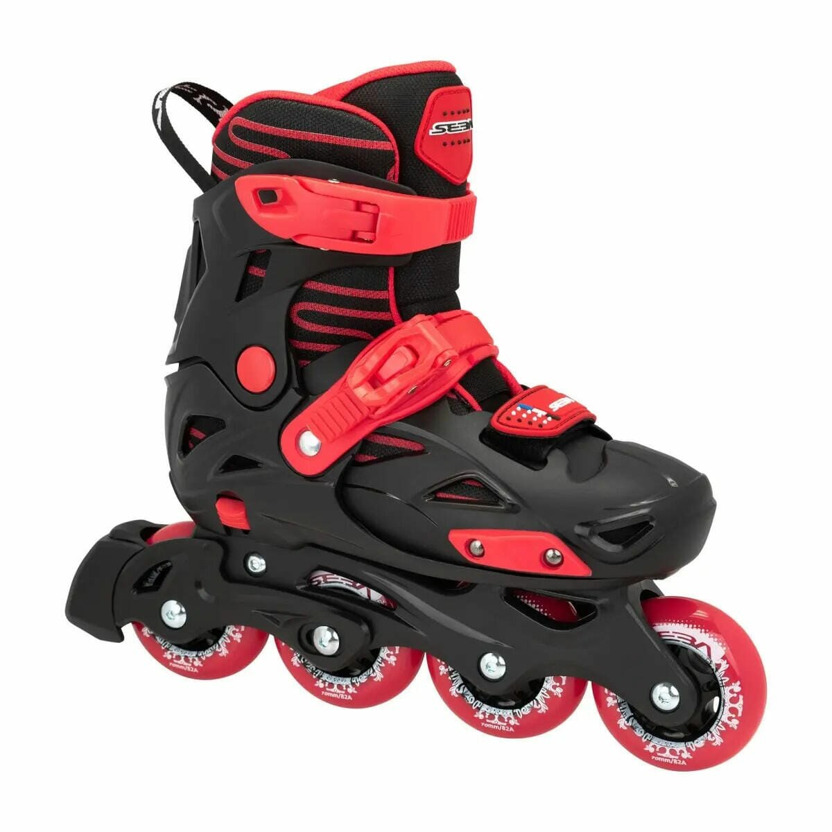 DECATHLON ролики decathlon seba stj black red junior, черно-красные, размер 26/30