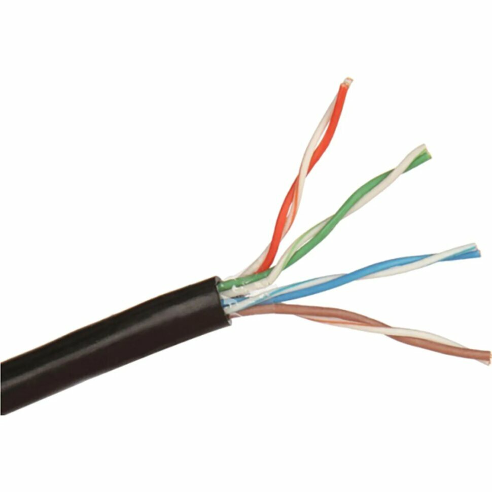 Кабель ExeGate UTP4-C5e-CU-S24-OUT-PE-BK-305-FLUKE UTP, 2047359