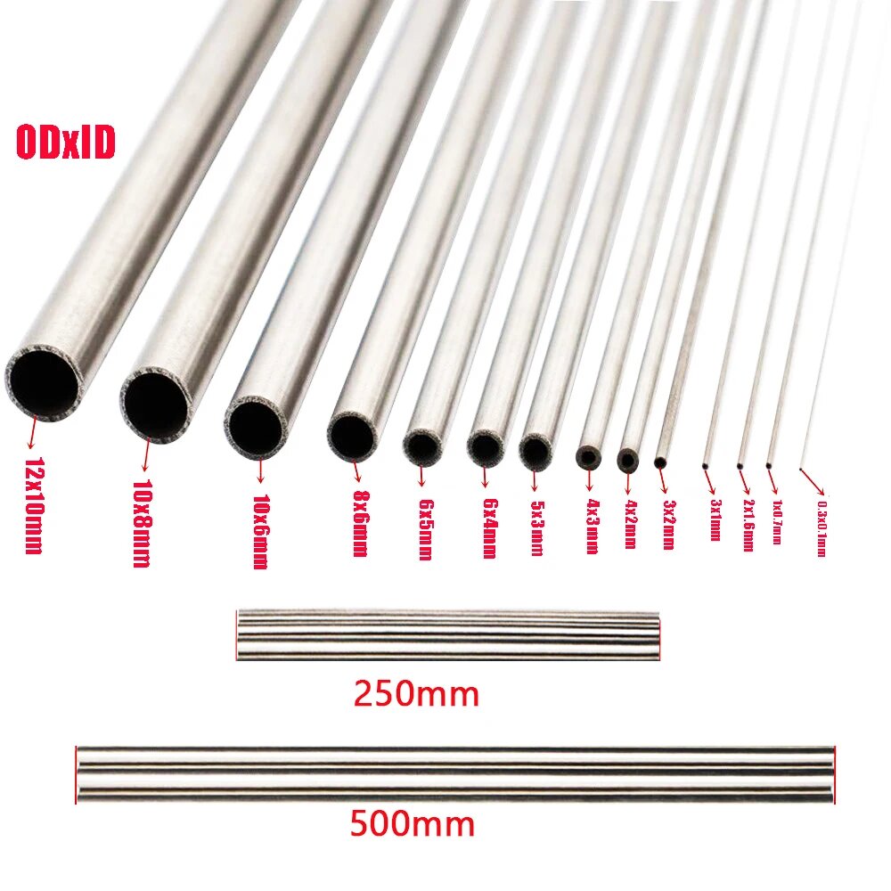 Бесшовная капиллярная трубка из нержавеющей стали 304 13x12x250mm 1pcs