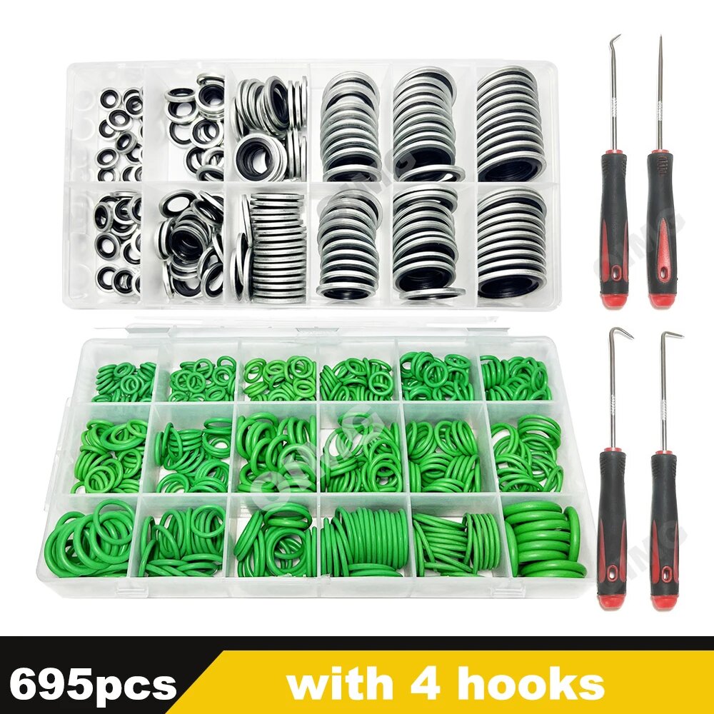 Комплект уплотнительных колец Daptemn из оцинкованной стали и резины 695pcs with hooks