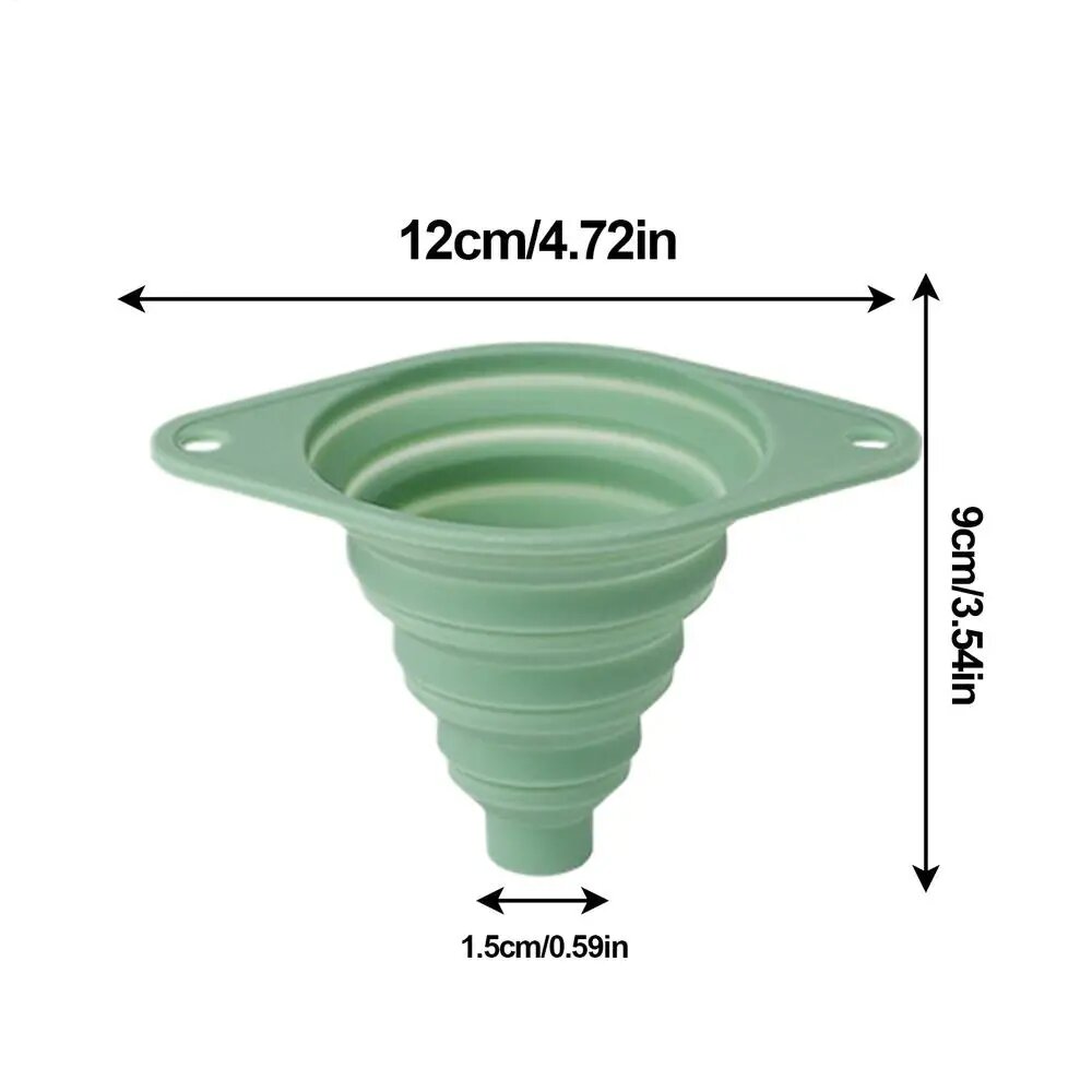 Складная силиконовая воронка зеленая 12x9x1.5 см