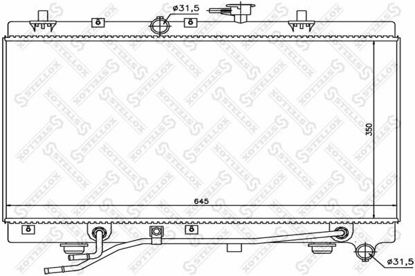 STELLOX Радиатор охлаждения двигателя (авто с АКПП) для KIA Rio 1.3i 8V/1.5i 16V 02-05