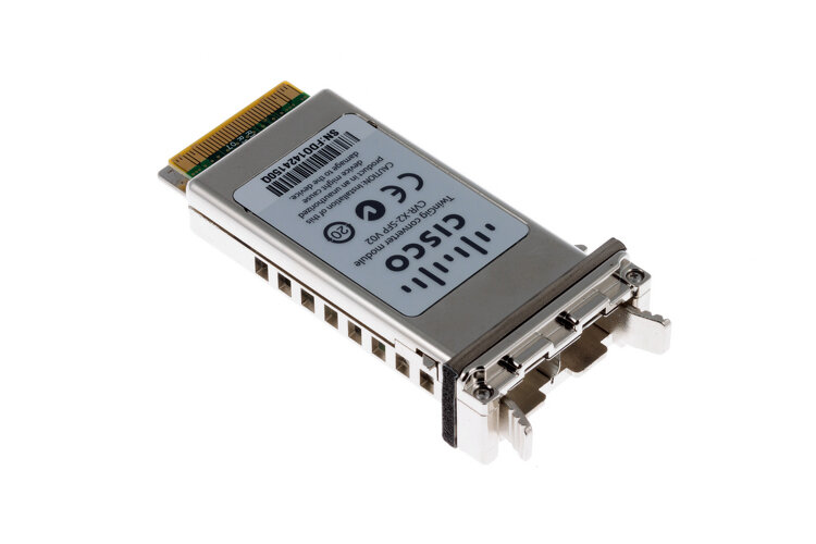 Модуль-конвертер Cisco CVR-X2-SFP TwinGig SFP преобразует интерфейс 10 GE X2 в 2 порта SFP. Товар уцененный