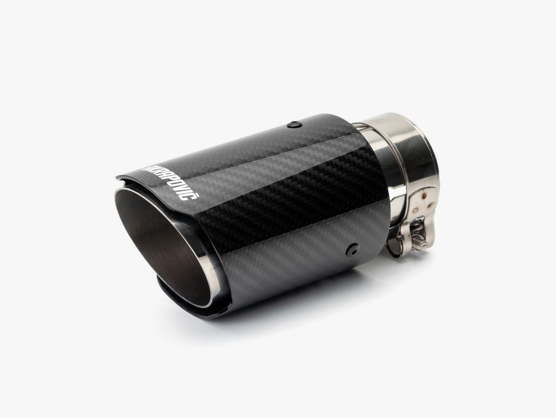 Насадка на глушитель Akrapovic 55-60/76 глянцевая из карбона и нержавеющей стали для выхлопной системы автомобиля