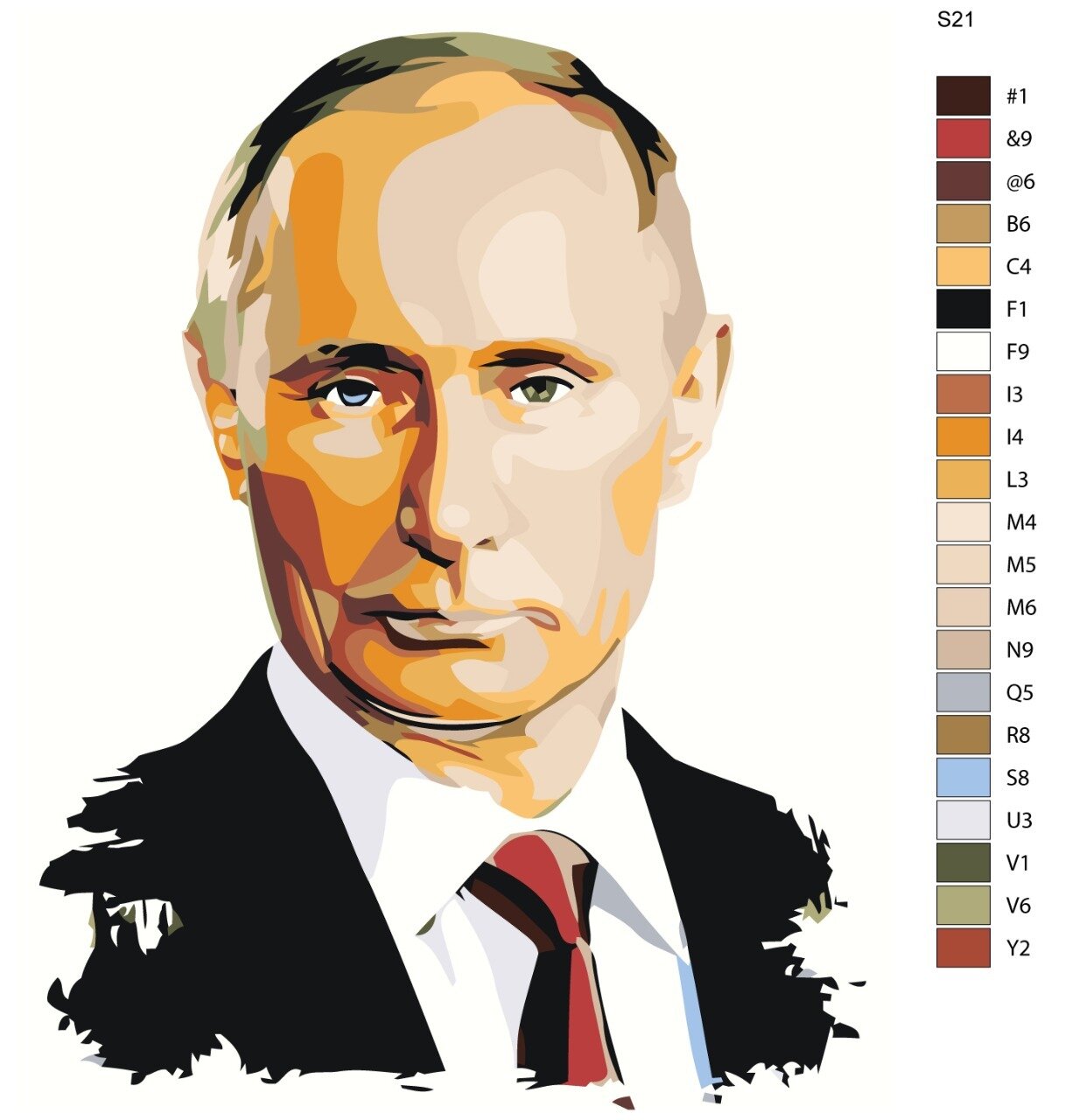 Картина по номерам S21 "Путин Владимир Владимирович" 60x80