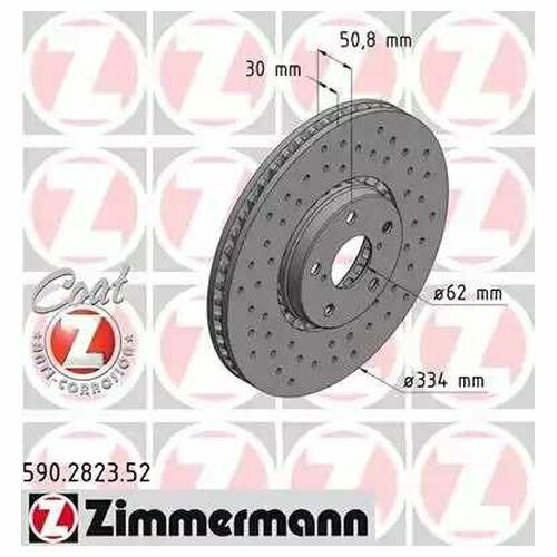 Диск тормозной Zimmermann 590282352 для Lexus GS, IS III, RC
