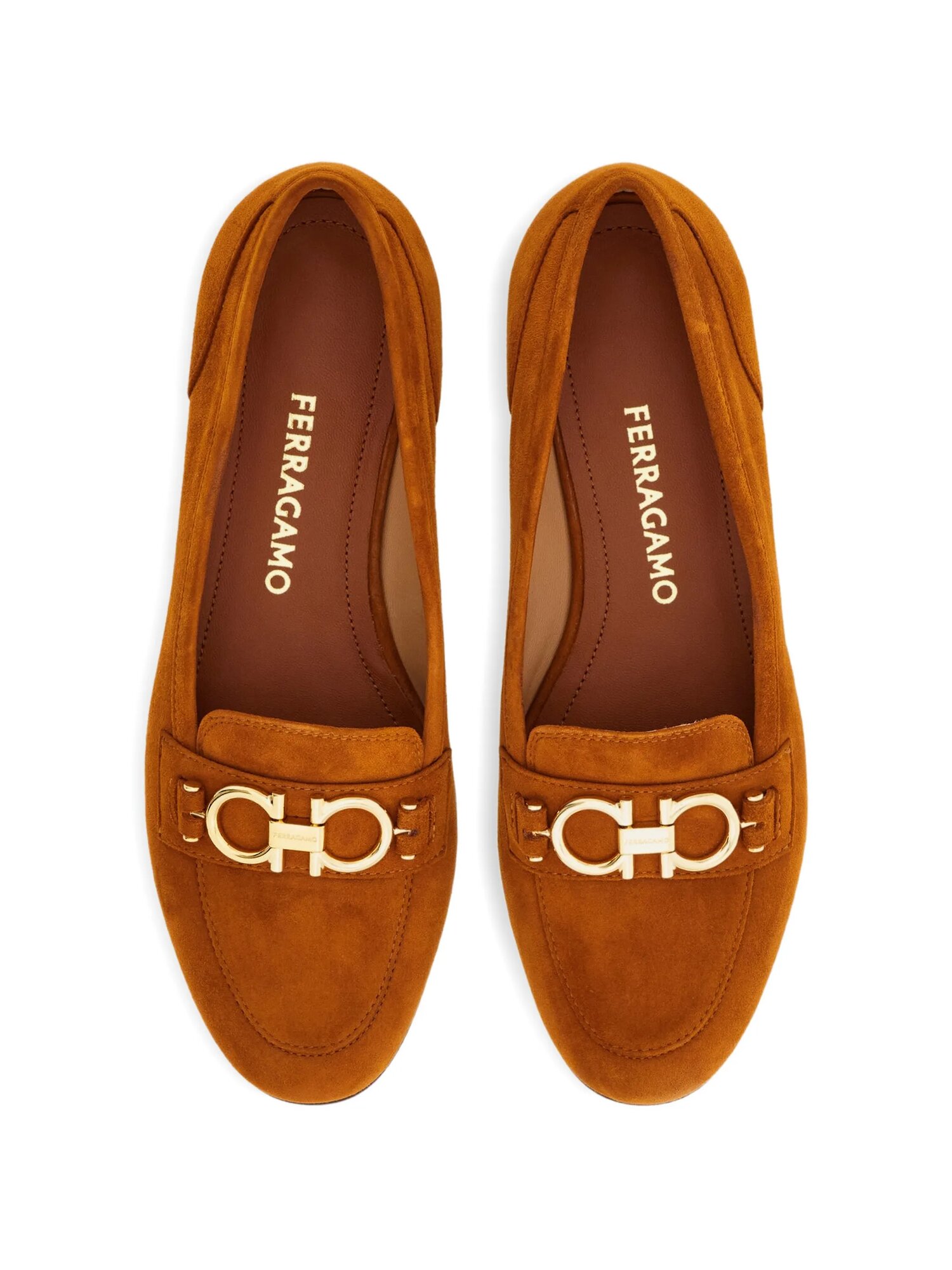 Лоферы Salvatore Ferragamo Gancini, размер 8, brown — фото 1