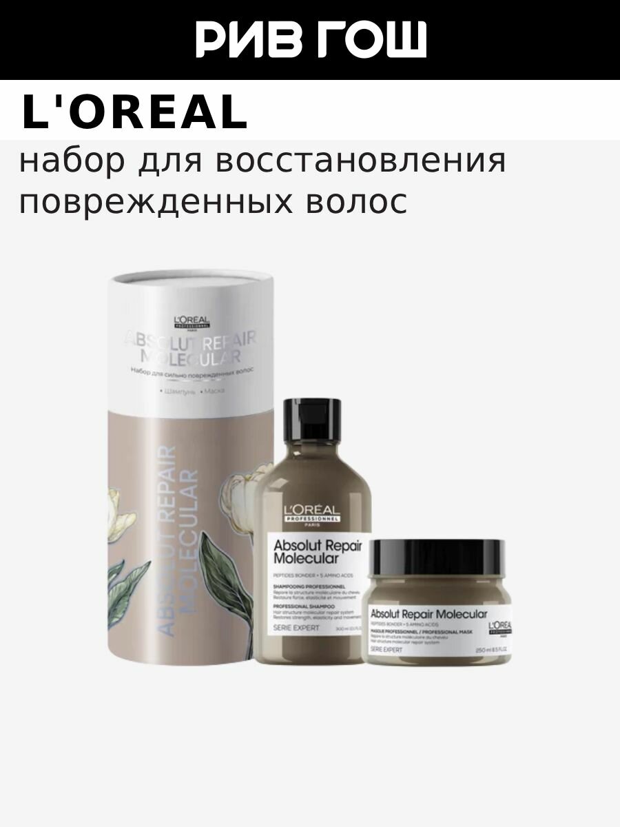 Absolut Repair Molecular Набор для поврежденных волос премиальный (Шампунь, 300 мл + Маска, 250 мл)
