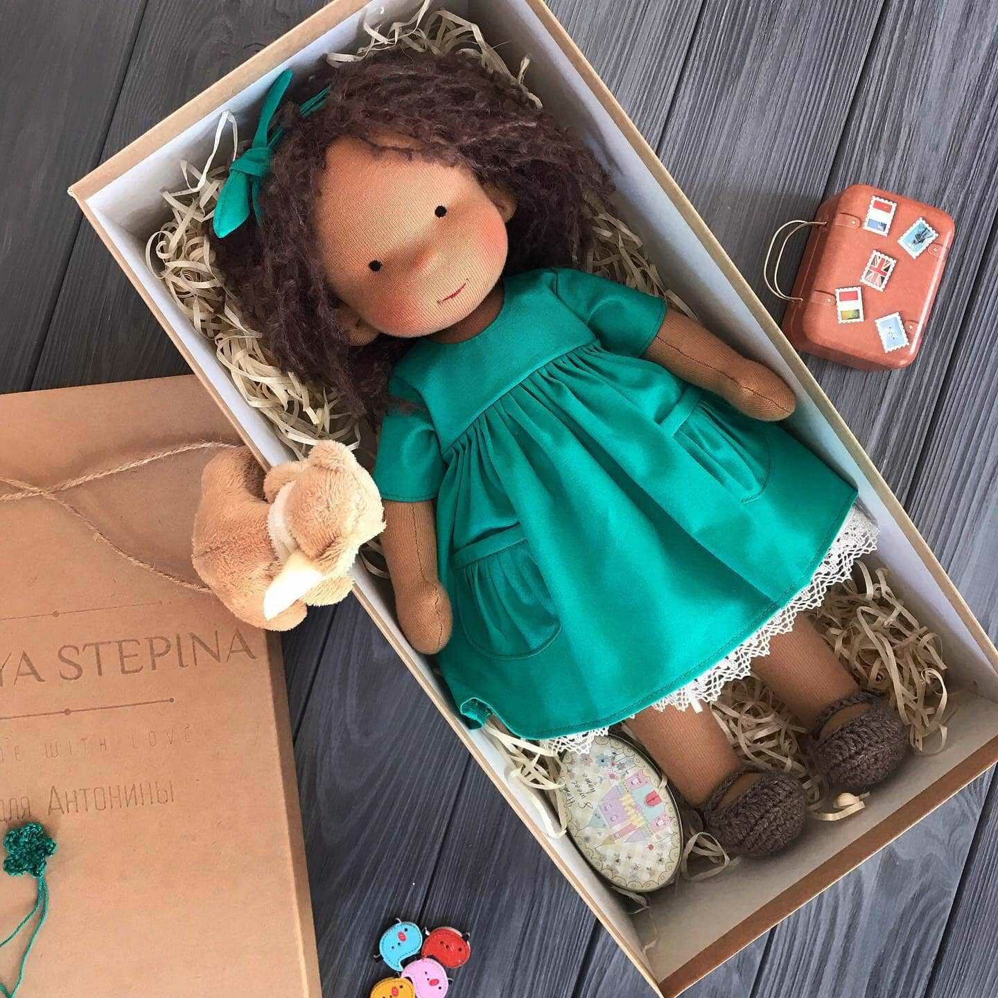 Хлопковая кукла Вальдорфская кукла кукла Waldorfdoll мини кукла ручной работы DIY Вальдорф