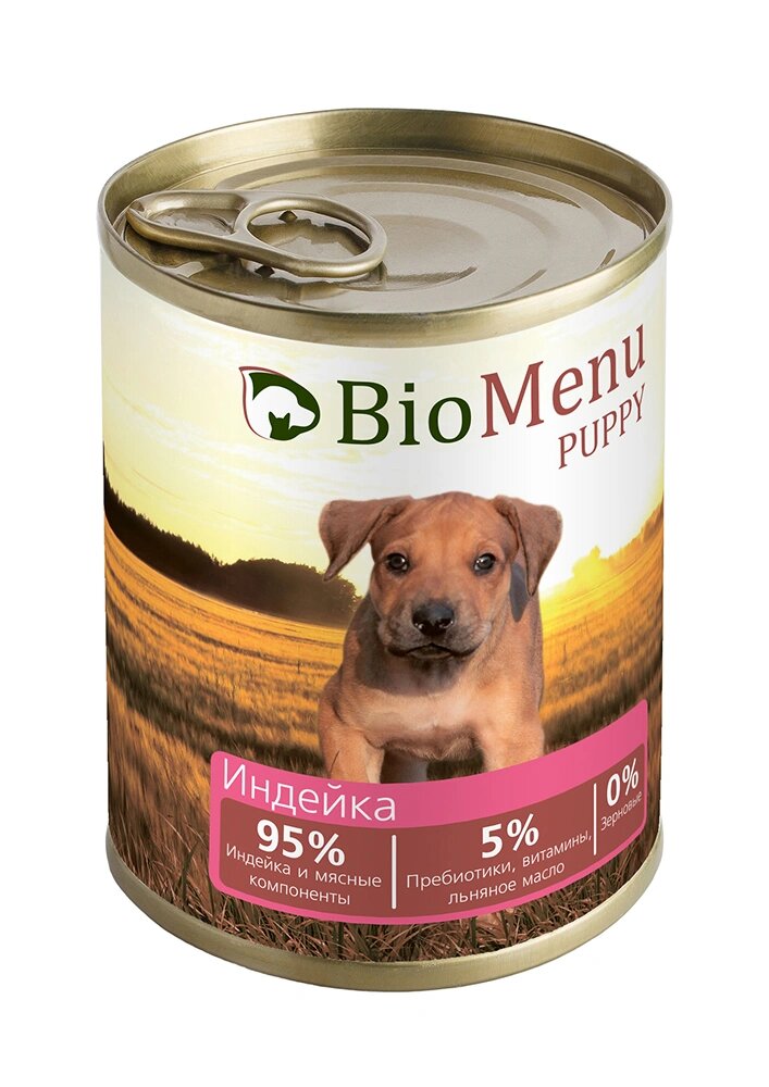 Консервы для щенков Био Меню Puppy Индейка 410г