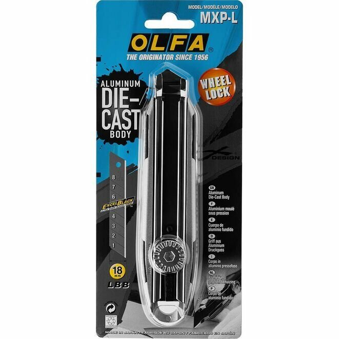 Нож X-design OL-MXP-L, OLFA, сегментированное лезвие, винтовой фиксатор, цельная алюминиевая рукоятка, 18 мм