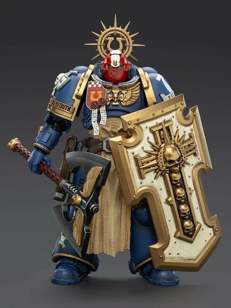 Подвижная фигурка JOYTOY Warhammer 40K 1/18 Action Figures Ultramarines Metaurus with Power Axe, Stormshield and Plasma Pistol