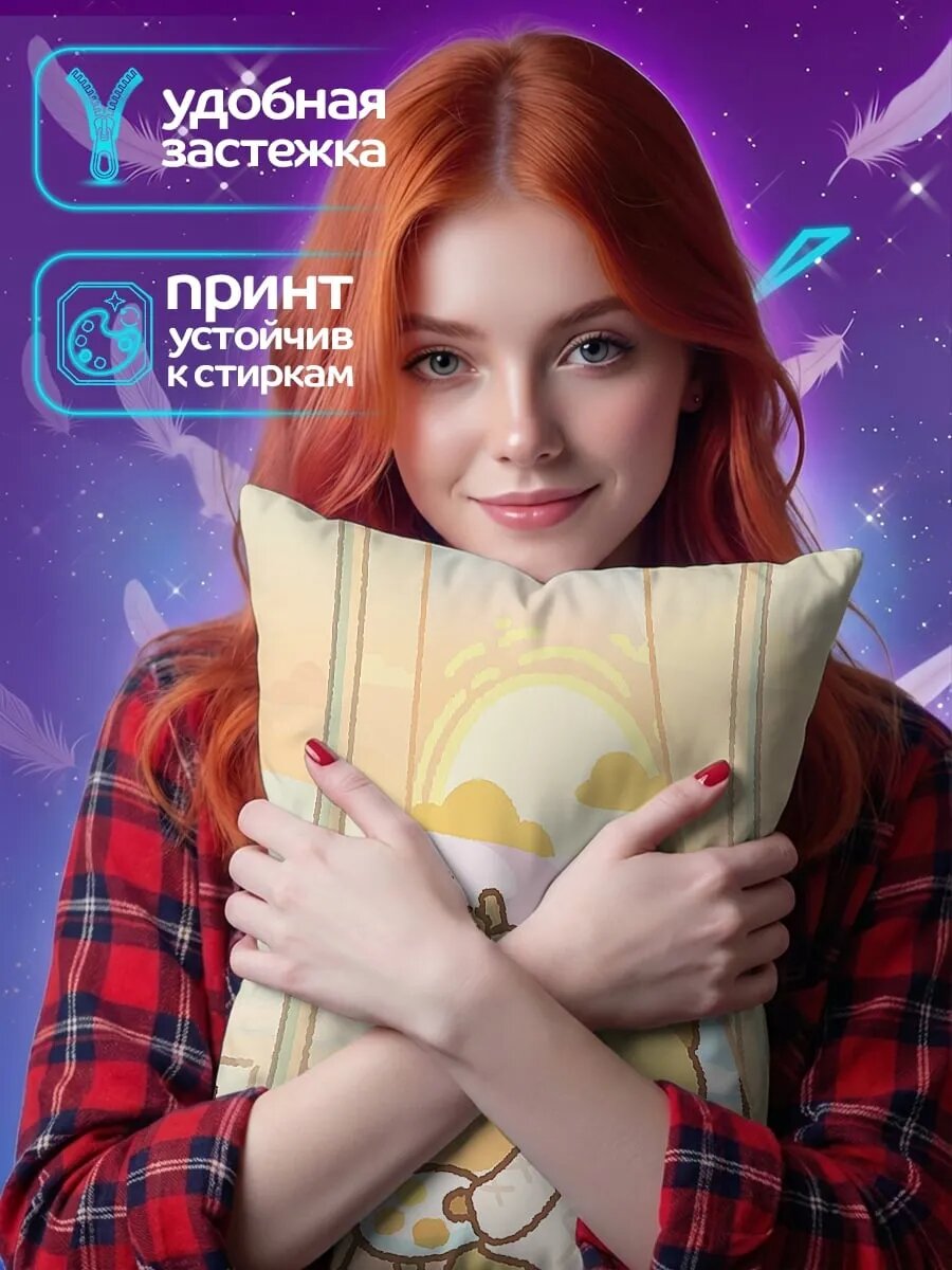 Подушка дакимакура Милый кот рисует — фото 1