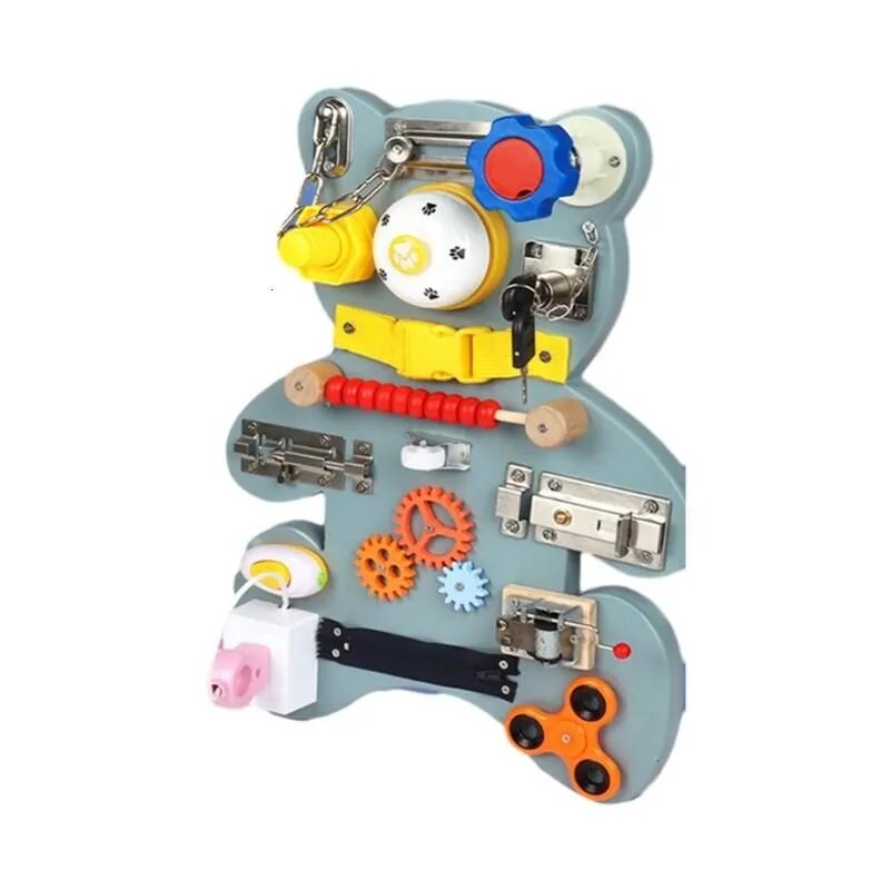 Деревянная доска Для Занятий Медведем-Bear Busy Board
